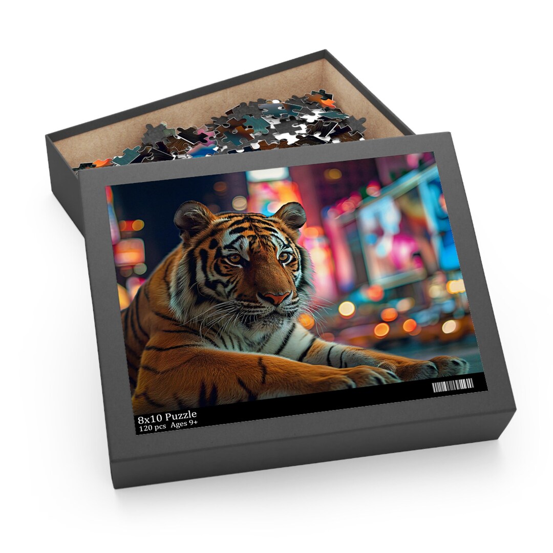 Tiger in New York Jigsaw Puzzle - High-quality Chipboard, 3 Sizes ...