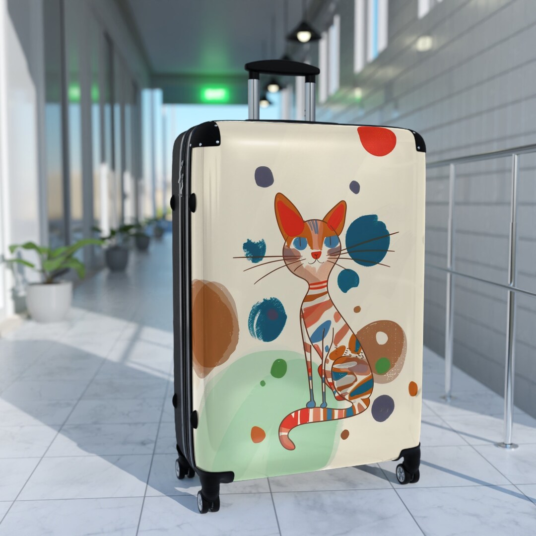 Cartoon Cat Suitcase - Stylish Travel Companion for Cat Lovers - Etsy