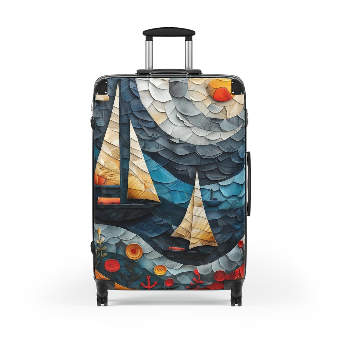 Nautical Scene With Sailboats Suitcase - Durable & Stylish Travel ...
