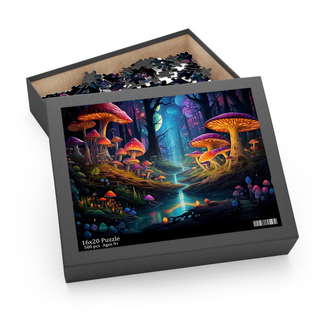 Psychedelic Journey Puzzle: Trippy Nature Art Jigsaw for Enthusiasts - Etsy