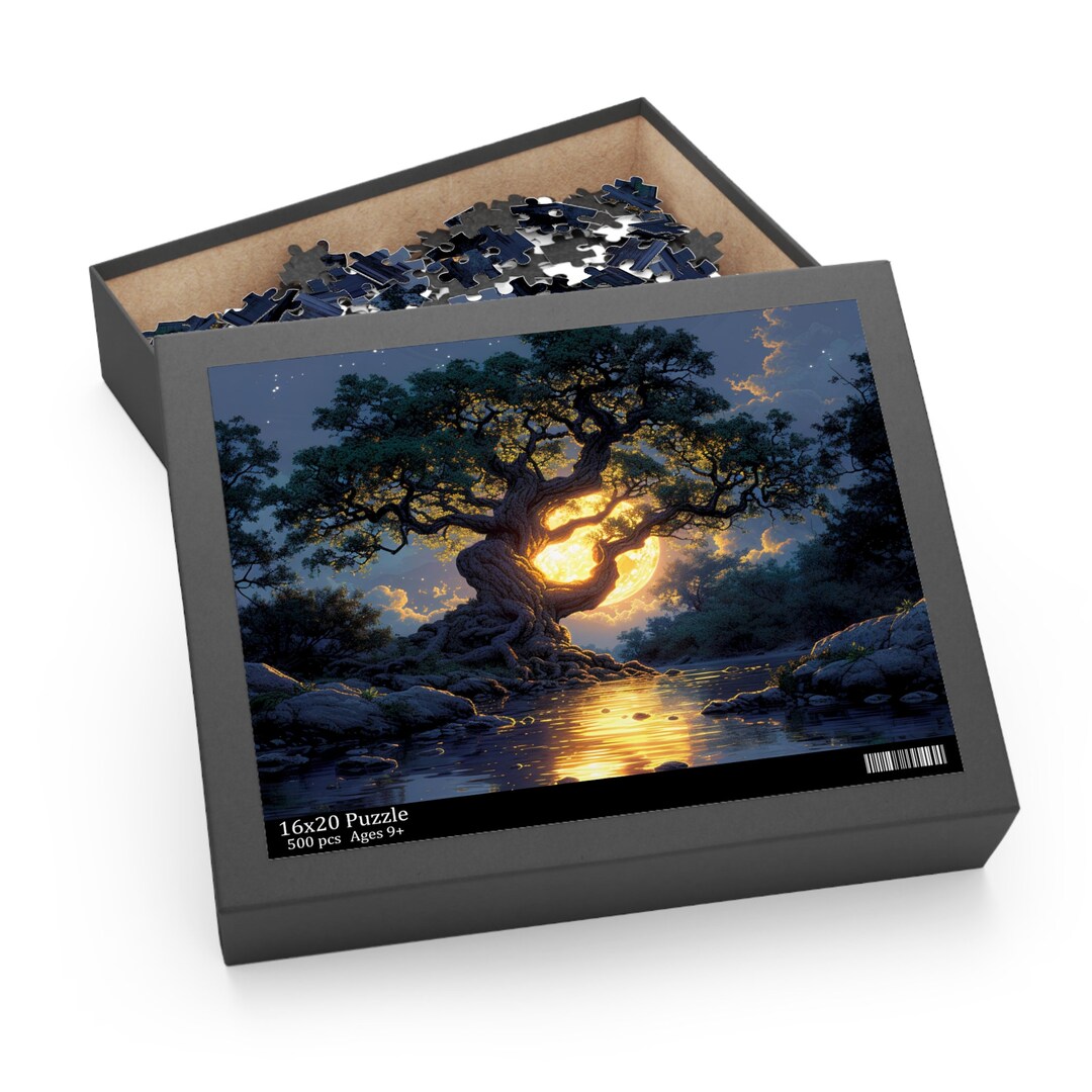 Enchanted Tree Puzzle - High-quality Chipboard Jigsaw, Gift-ready Box ...