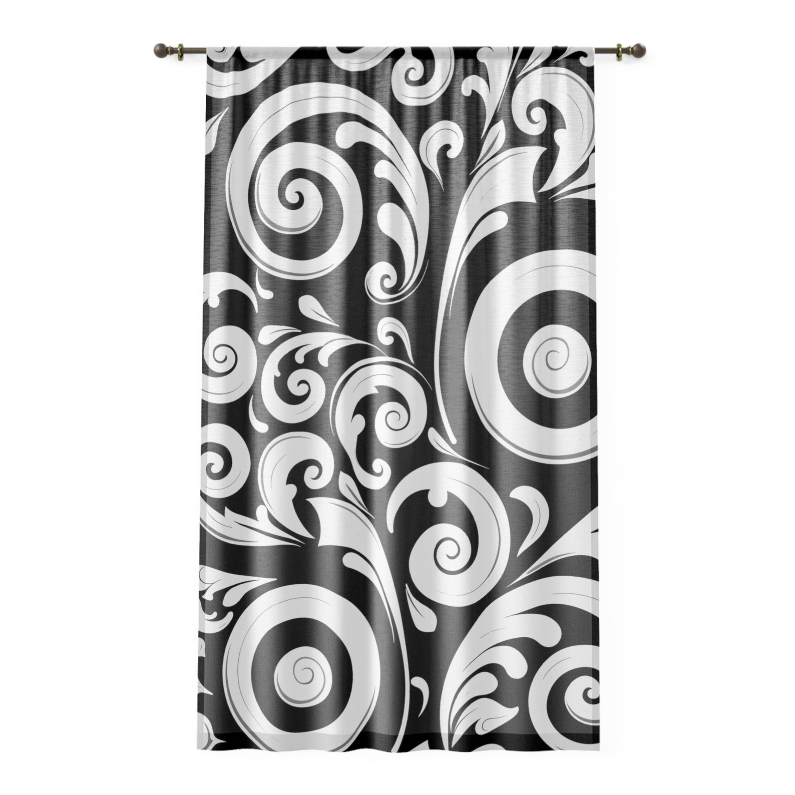 Black and White Tessellated Window Curtain | Artwork Curtain - Etsy