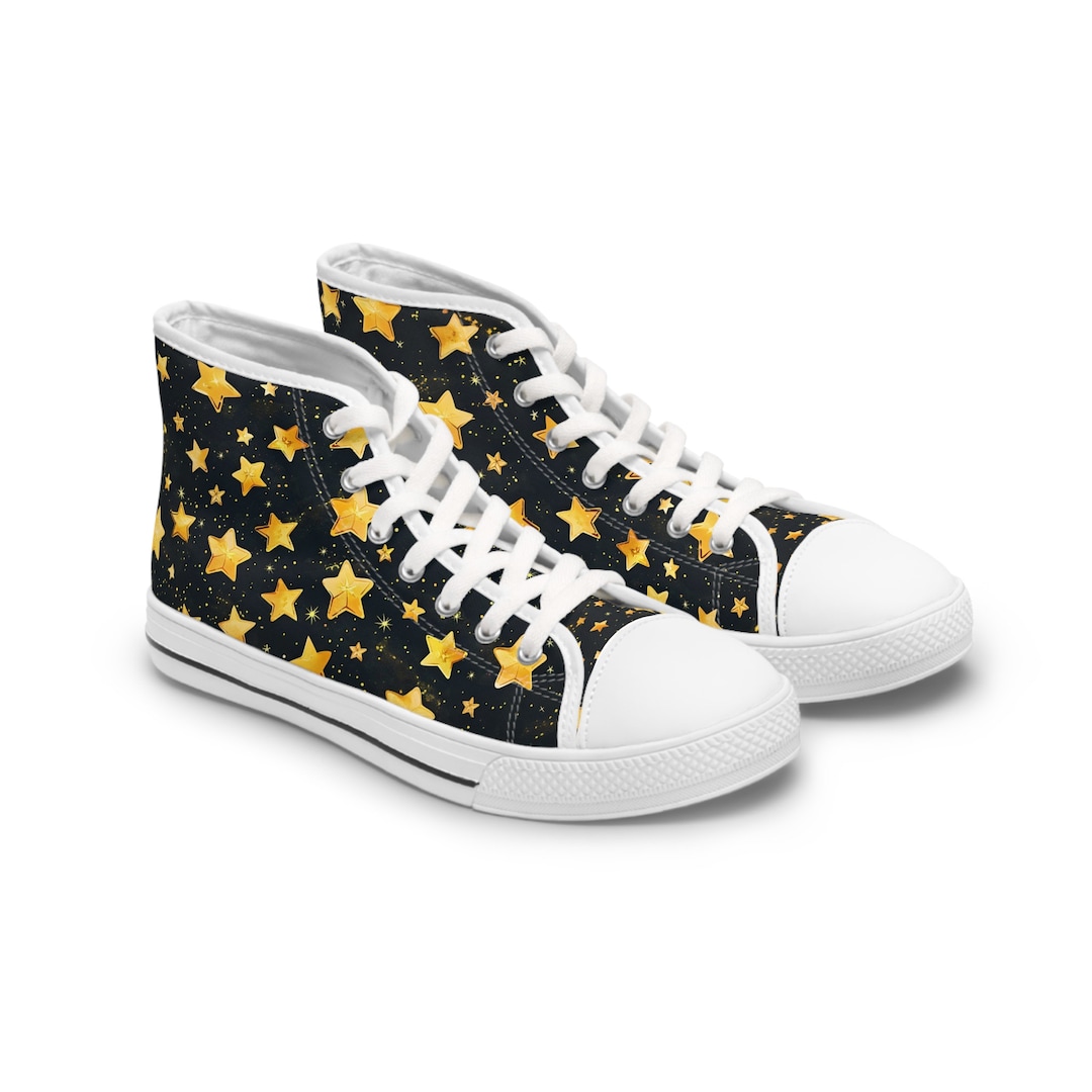 Gold Star Women's High Top Sneakers - Stylish and Comfortable Canvas ...