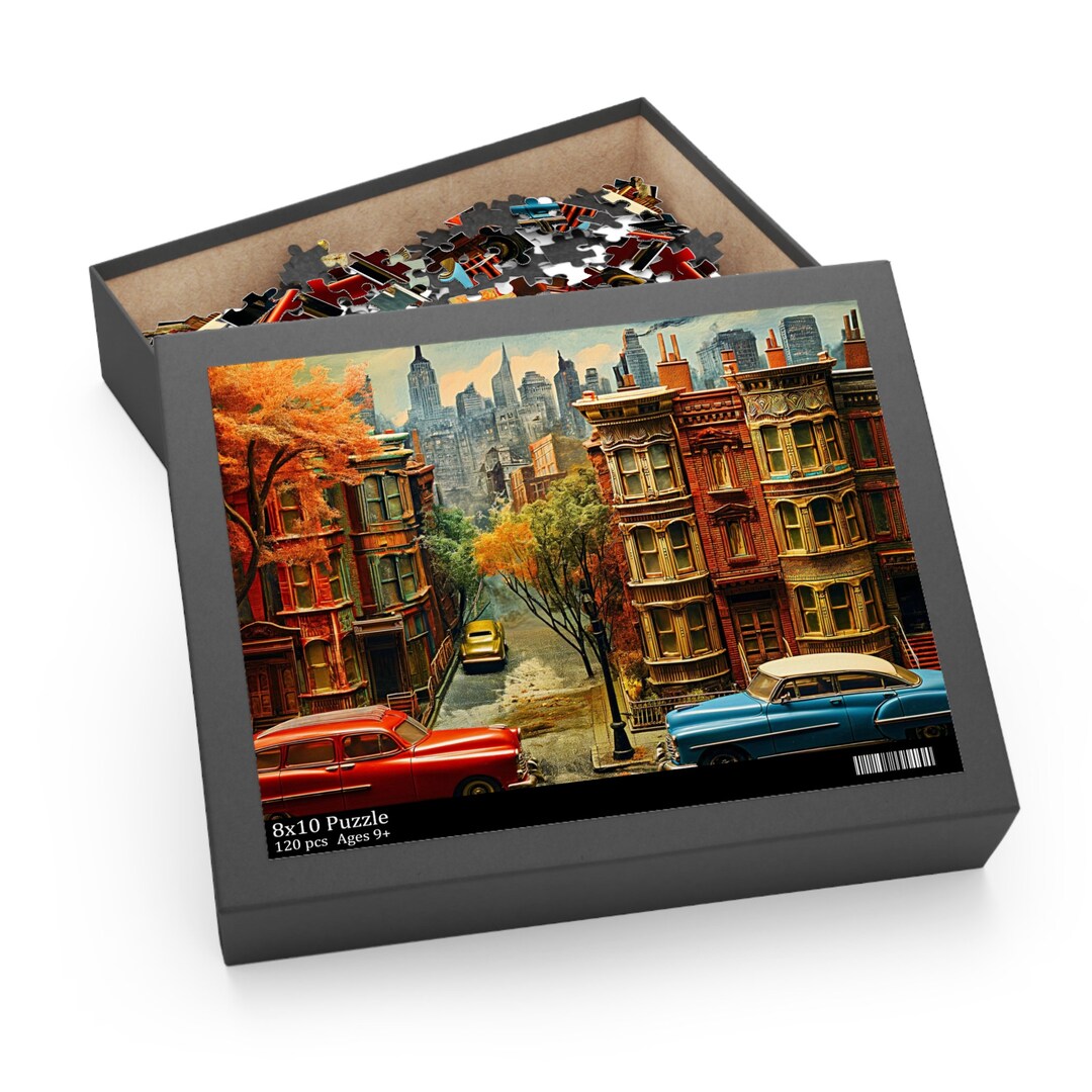 Vintage Cityscape Jigsaw Puzzle - Historic Charm, 120-500 Pieces, High ...