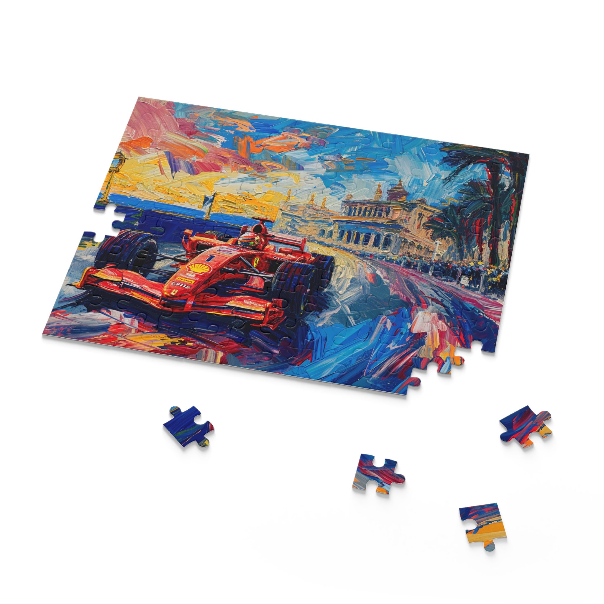 Van Gogh Style Formula 1 Monaco Jigsaw Puzzle - Quality Chipboard, 3 ...