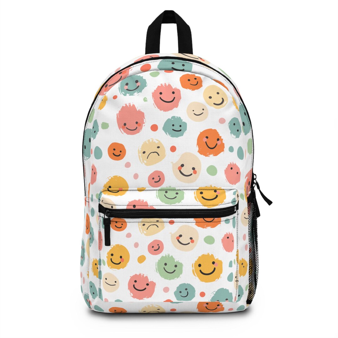 Durable Cute Smiley Face Backpack - Lightweight & Waterproof - Etsy