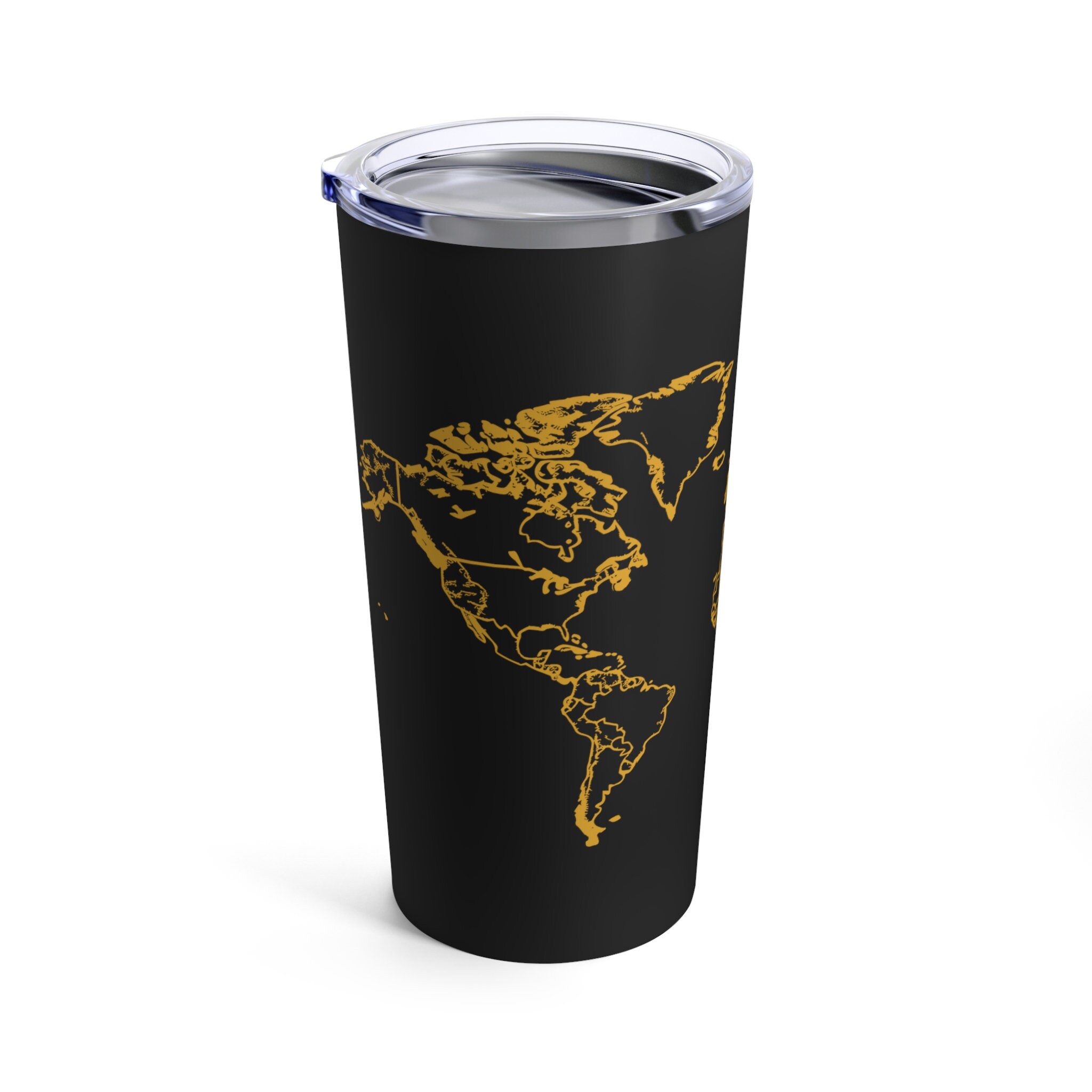 World Map Tumbler, Gold Line Art, Travel Gift, 20oz Insulated - Etsy