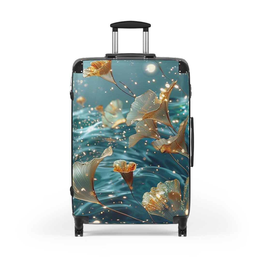 Stylish Travel Suitcase With Golden Sunlight Design - Durable ...