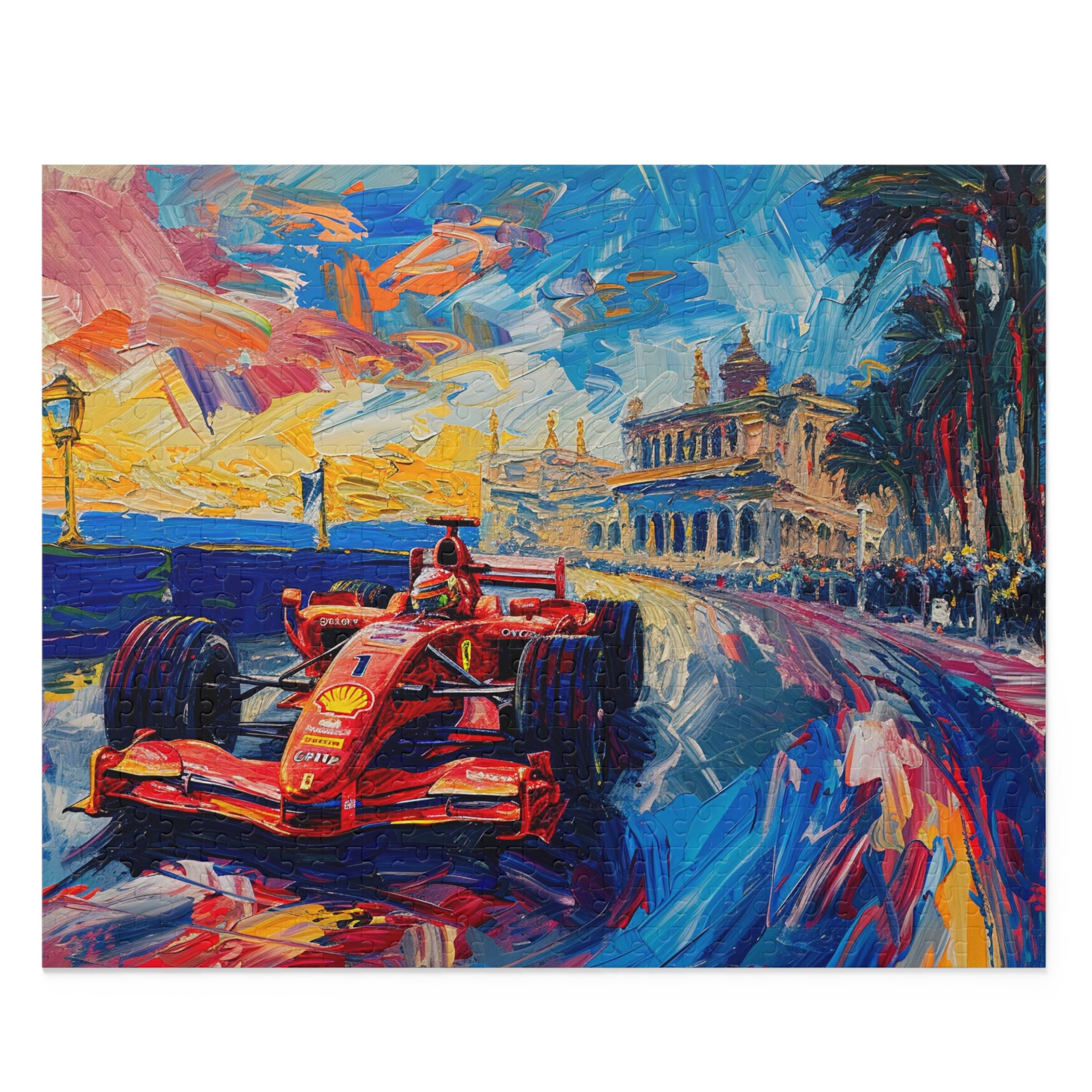 Van Gogh Style Formula 1 Monaco Jigsaw Puzzle - Quality Chipboard, 3 ...