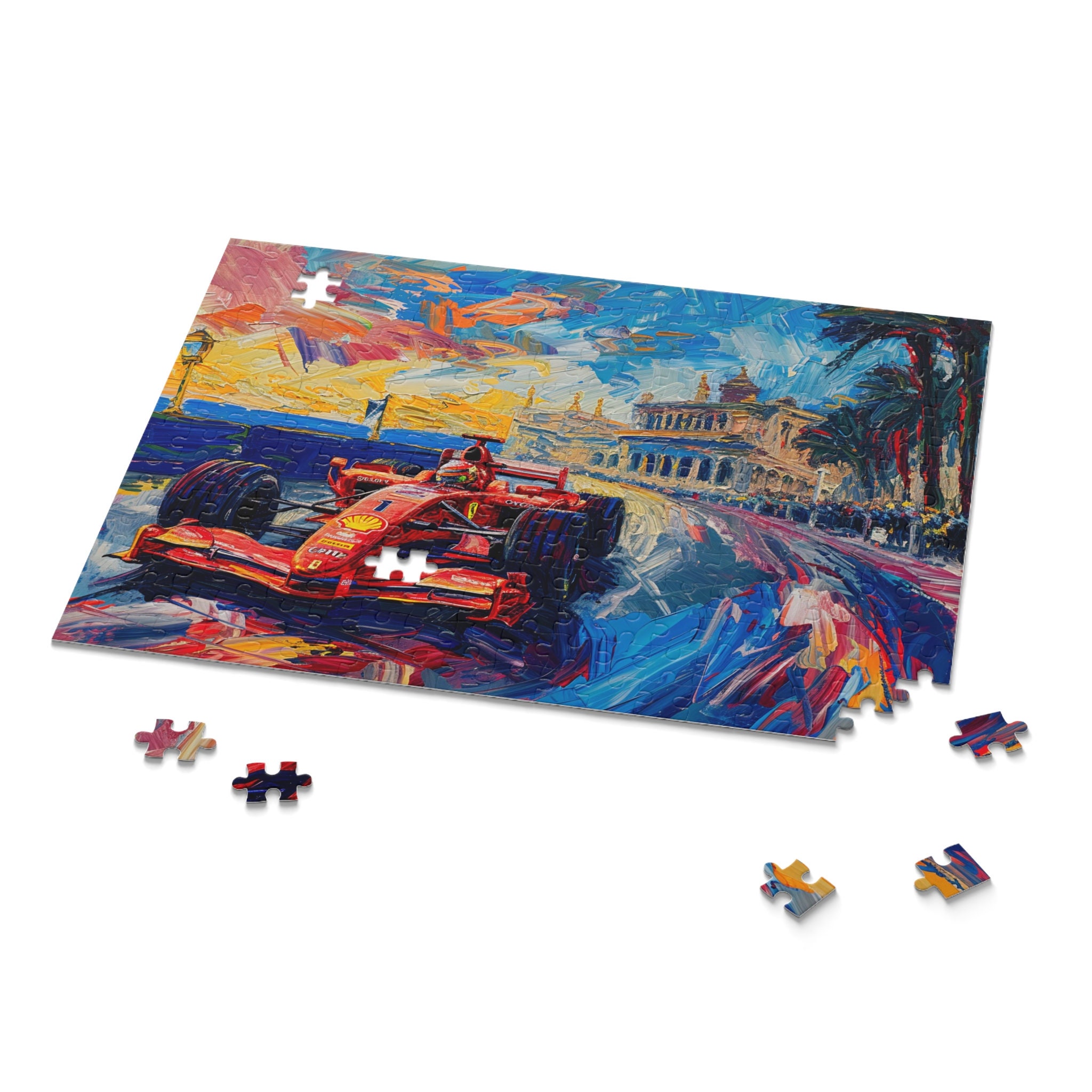 Van Gogh Style Formula 1 Monaco Grand Prix Jigsaw Puzzle - F1 Racing ...