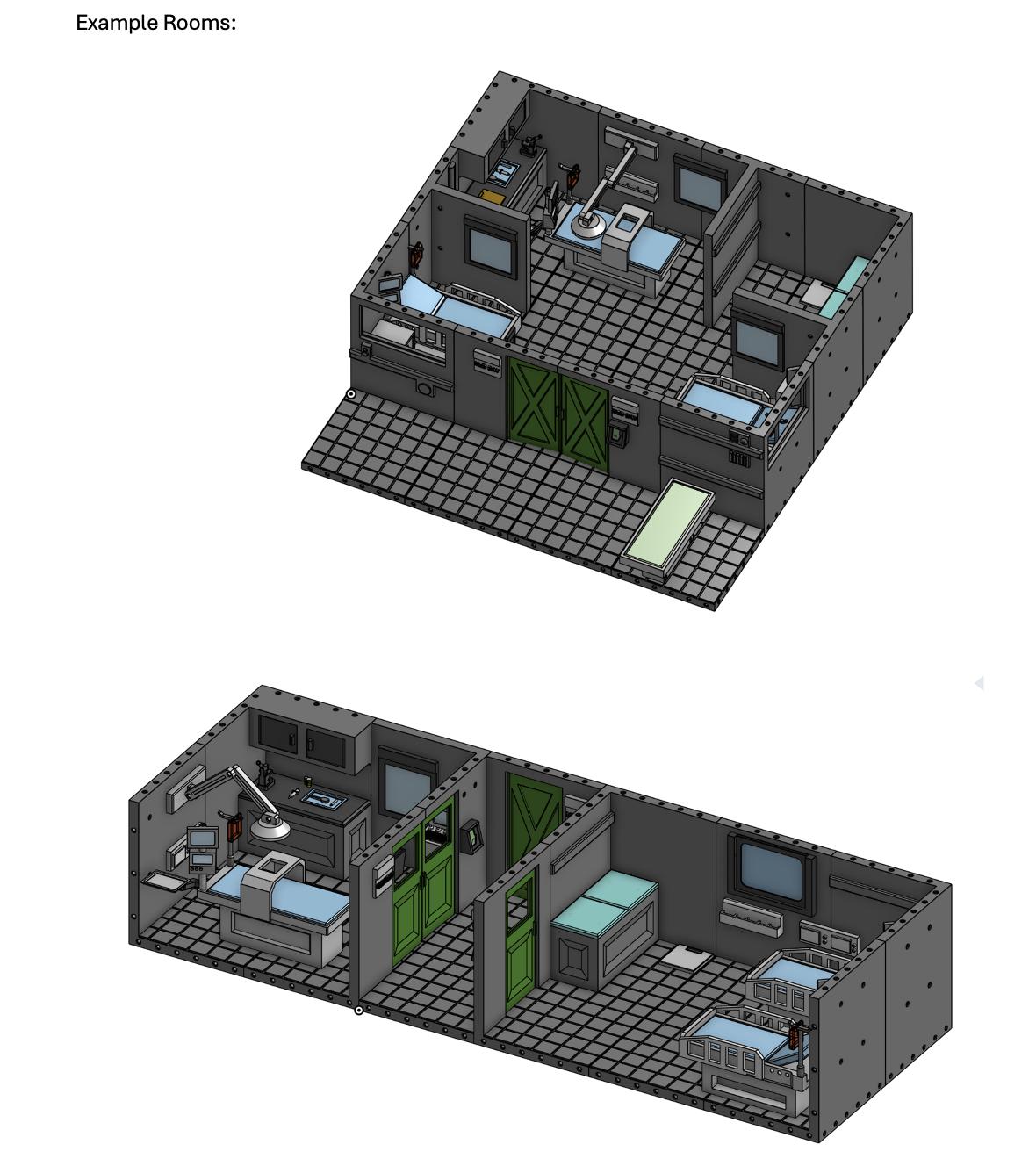 1:12 Scale Modular HQ Expansion. Med Center STL Files - Etsy
