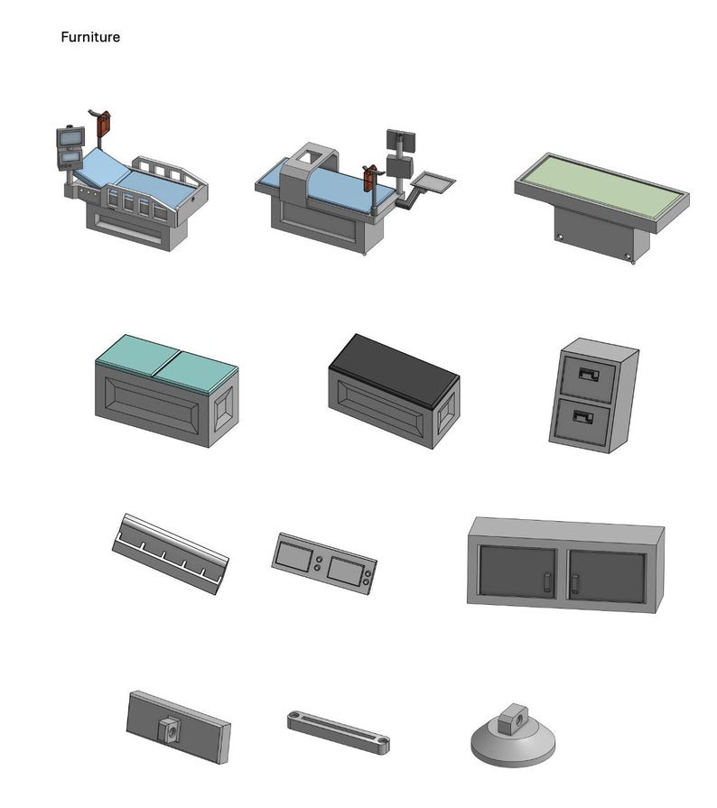 1:12 Scale Modular HQ Expansion. Med Center STL Files - Etsy
