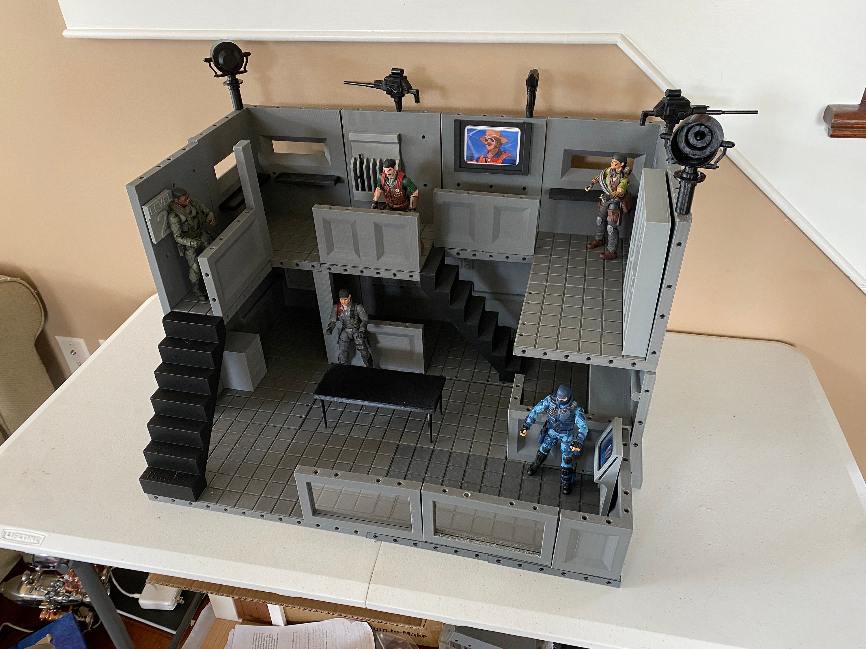 1:12 Scale Modular External Wall System for Extending GI Joe Base STL ...