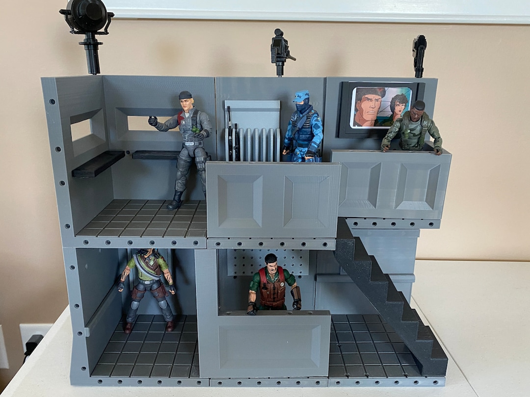 1:12 Scale Modular External Wall System for Extending GI Joe Base STL ...