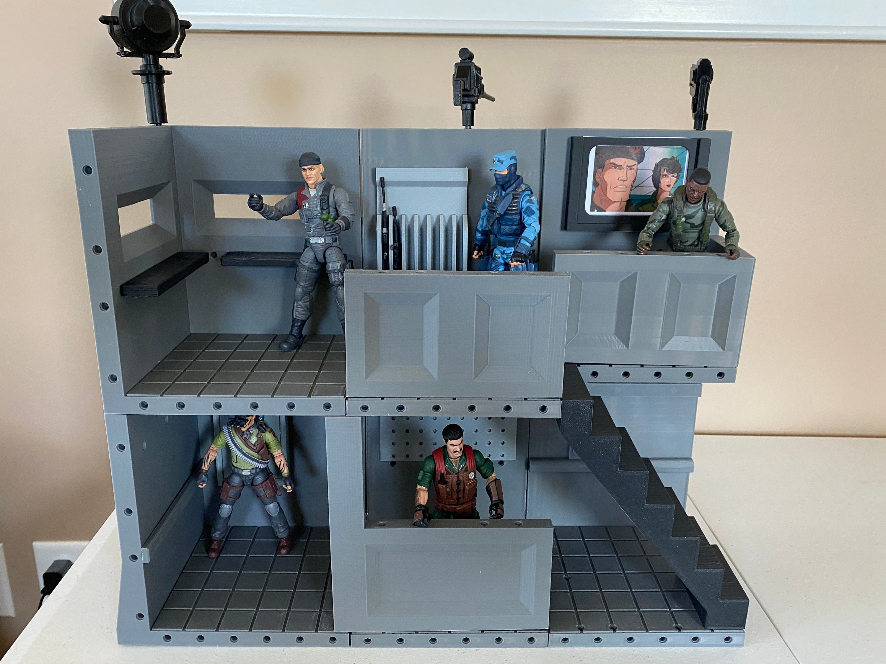1:12 Scale Modular External Wall System for Extending GI Joe Base STL ...