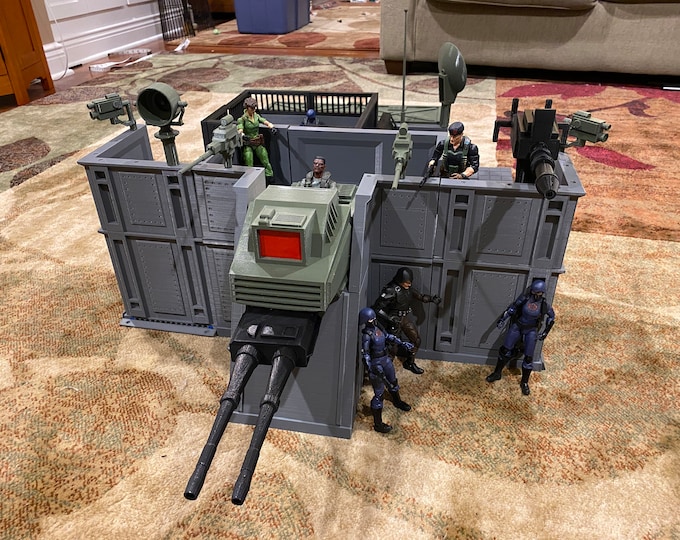 Custom 3D Printed GI Joe Cobra Terror Drome Turret Cannon Base Platform ...