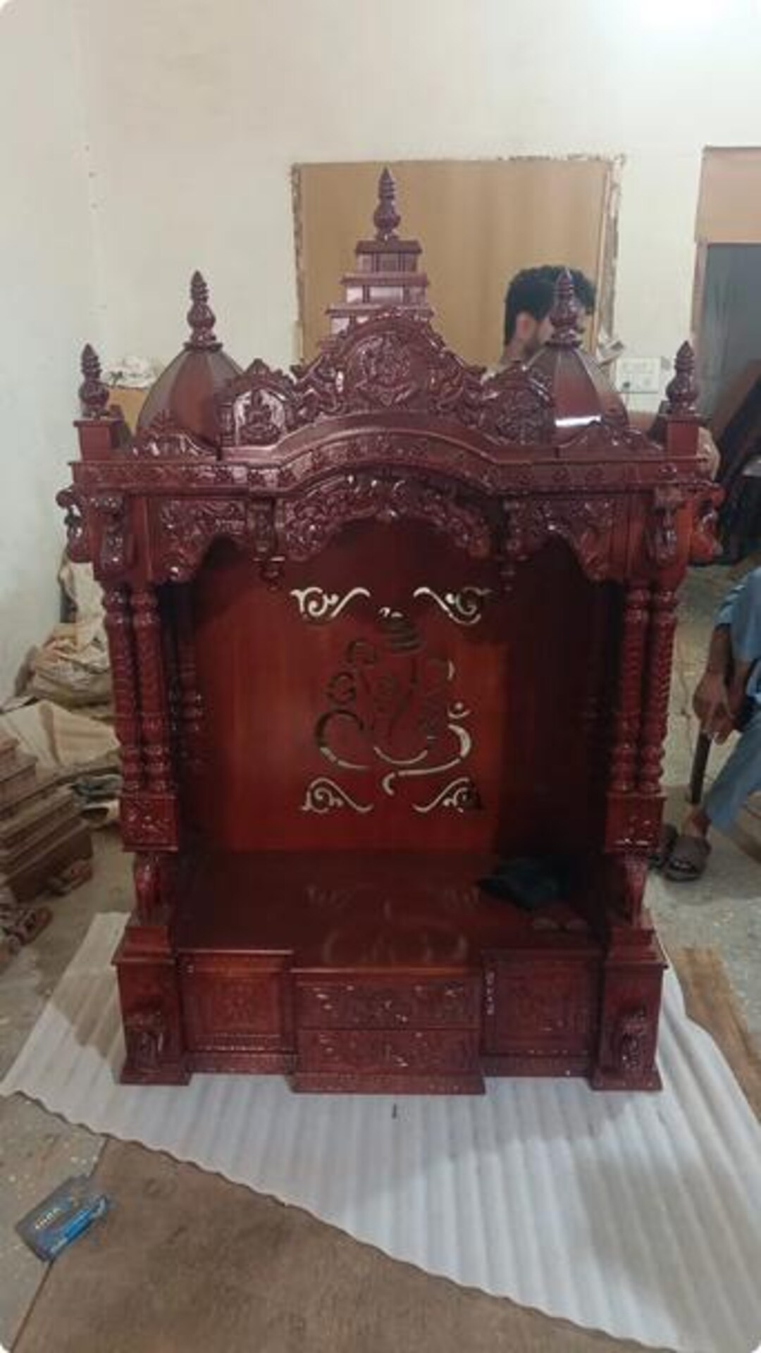 Wooden Temple Home Hindu Mandir for Office Home Temple Carving Handmade ...