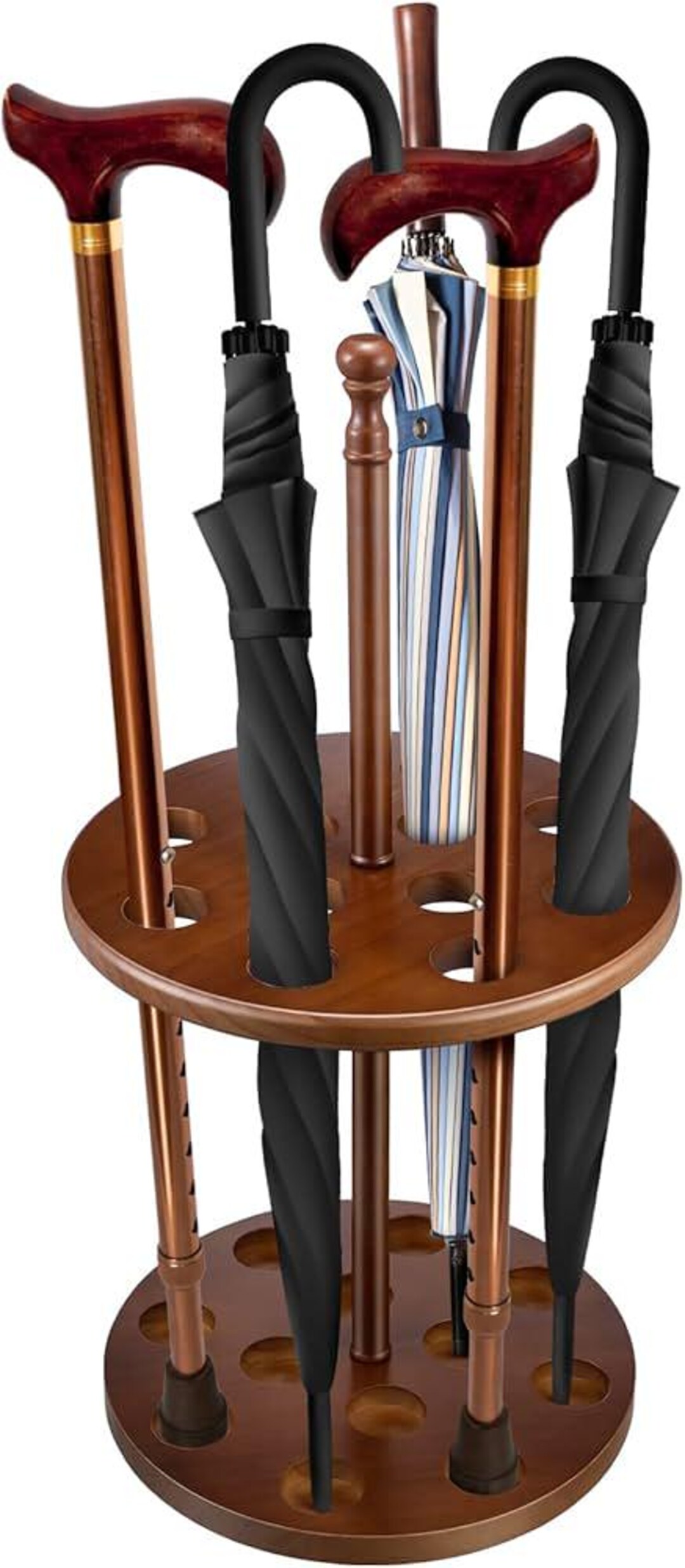 Walking Rack Stand Handcrafted Wooden Stand for Walking Cane Sticks ...