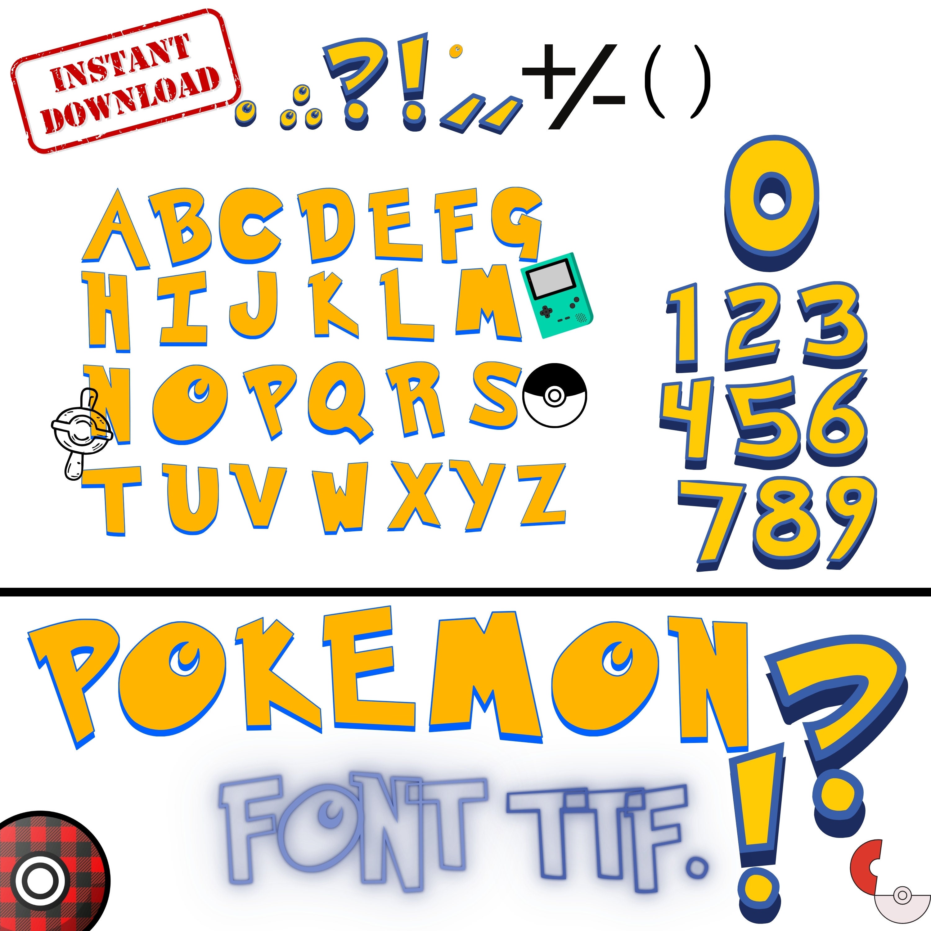 Anime Svg Bundle Letters,cricut Pokemon Font Ttf,pokemon Shirt Diy ...