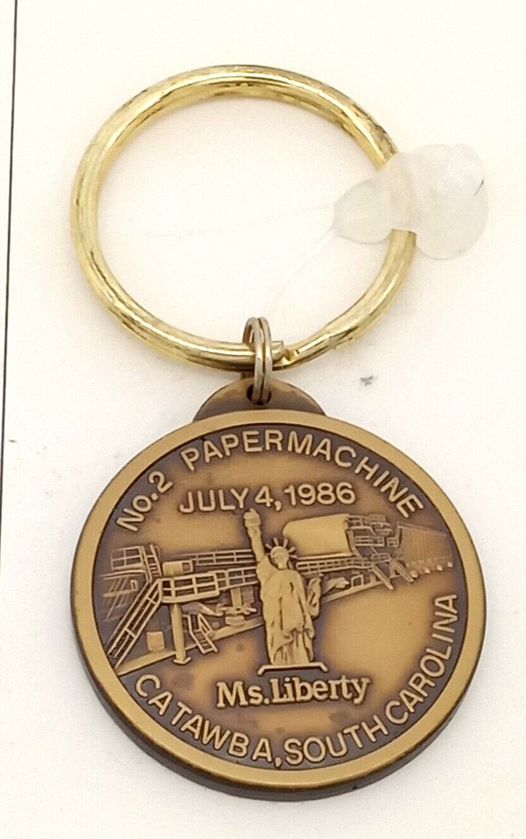 Bowater Catawba Company Bronze Key Ring Ms. Liberty Paper Machine 1986 ...