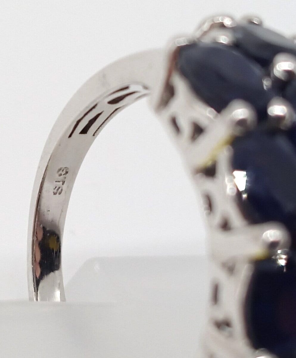 Chuck Clemency Blue Sapphire Ring STS 925 Sterling Silver India Size 7 ...