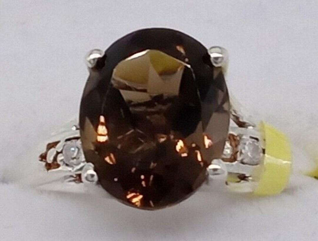Chuck Clemency Smoky Brown Topaz Ring Solitaire Sterling Silver 925 STS ...