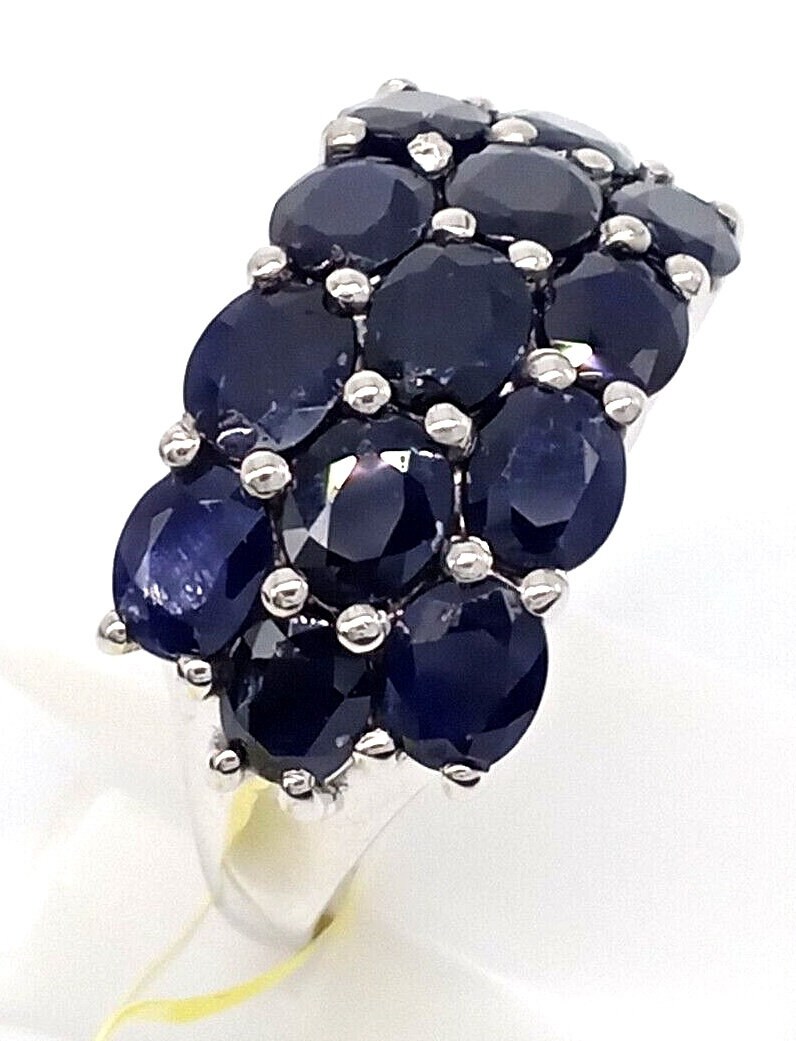 Chuck Clemency Blue Sapphire Ring STS 925 Sterling Silver India Size 7 ...