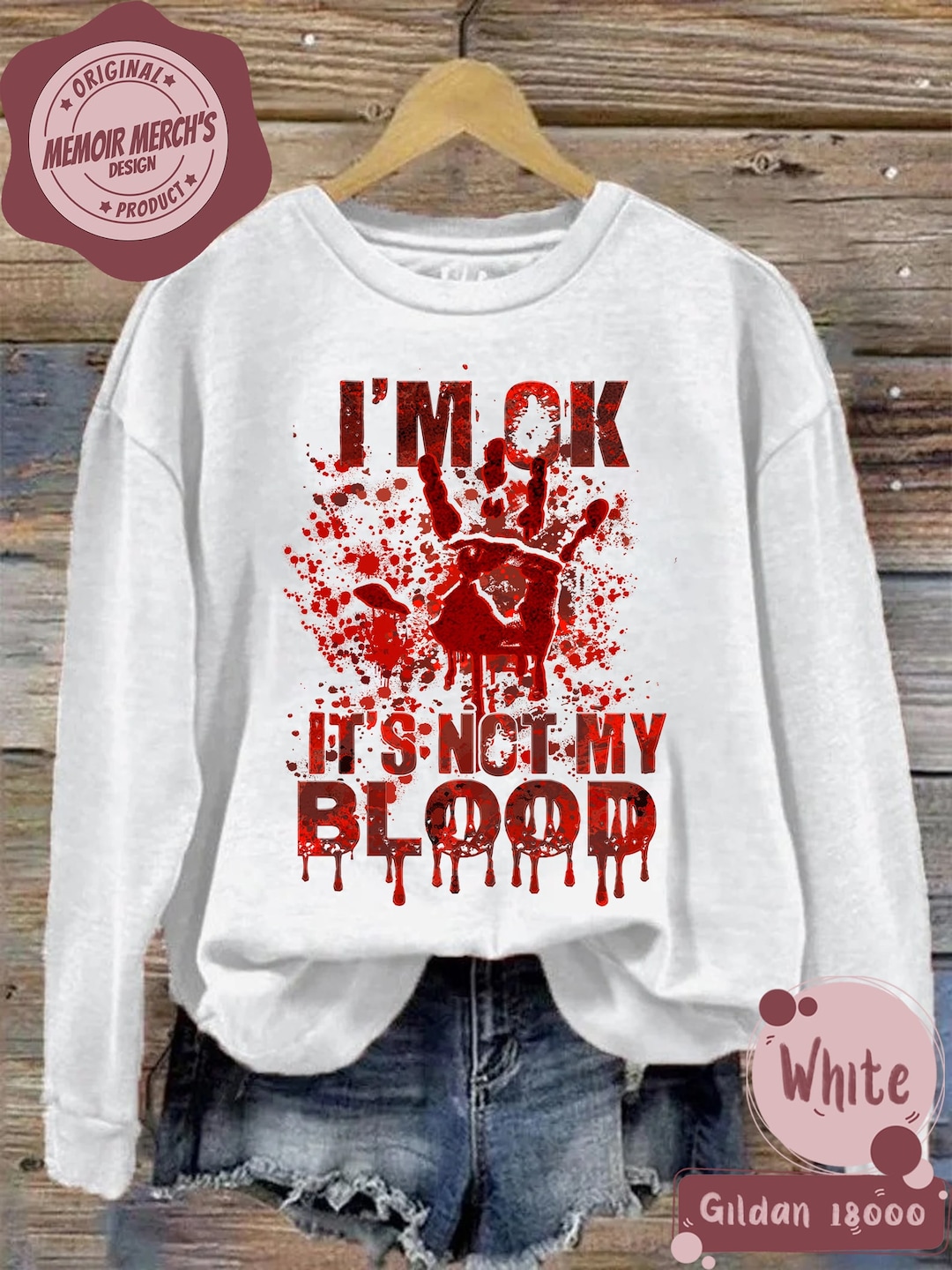 Bloody Halloween Shirt I'm Ok It's Not My Blood - Etsy