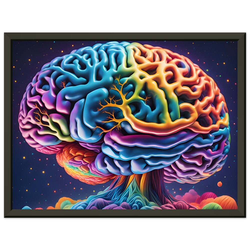 Psychedelic Human Brain the Brain Tree Metal Framed Poster - Etsy