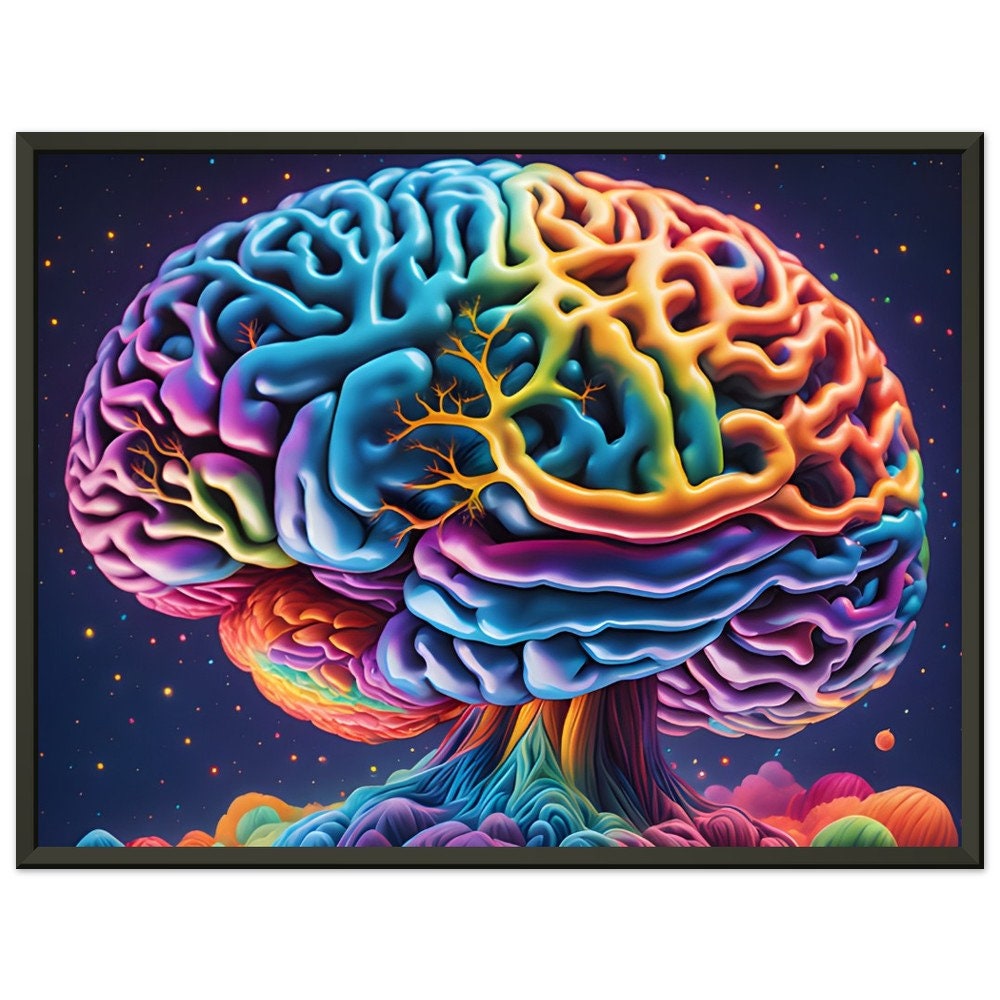 Psychedelic Human Brain the Brain Tree Metal Framed Poster - Etsy