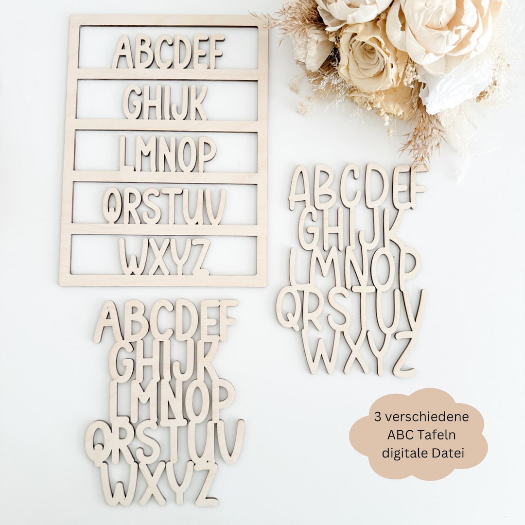 Fichier laser 3 planches ABC différentes, idée cadeau pour la ...