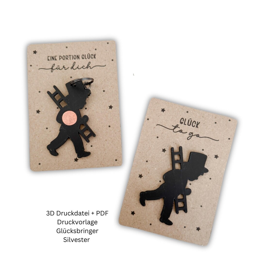 3D Print File, Chimney Sweep Outline, Lucky Charm for New Year's Eve ...