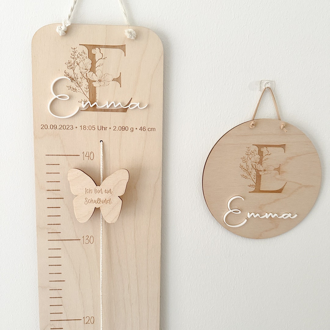 Personalized Height Chart Flowers, Flower Height Chart, Children's ...