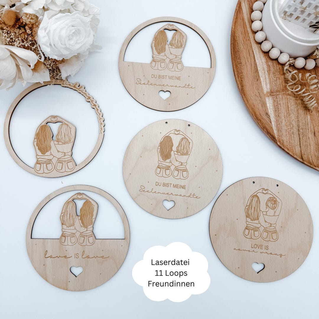 Laser File 11 Loops, Best Friends, Heart Hand, No. 3/3, Valentine's Day ...