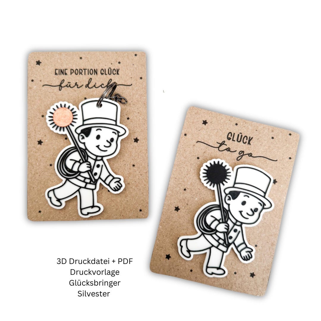 3D Print File, Chimney Sweep, Lucky Charm for New Year's Eve, Good Luck ...