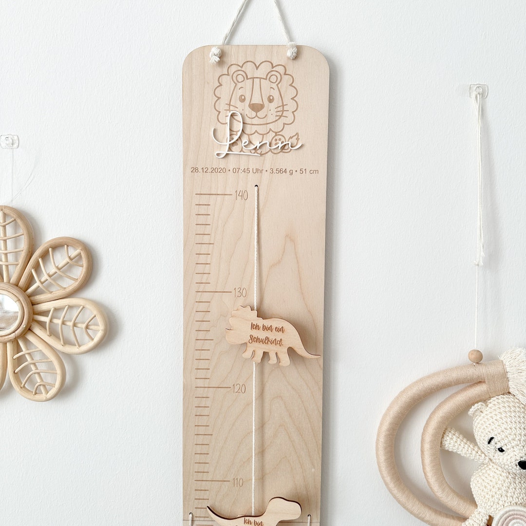 Personalized Measuring Stick Lion With Birth Dates - Etsy