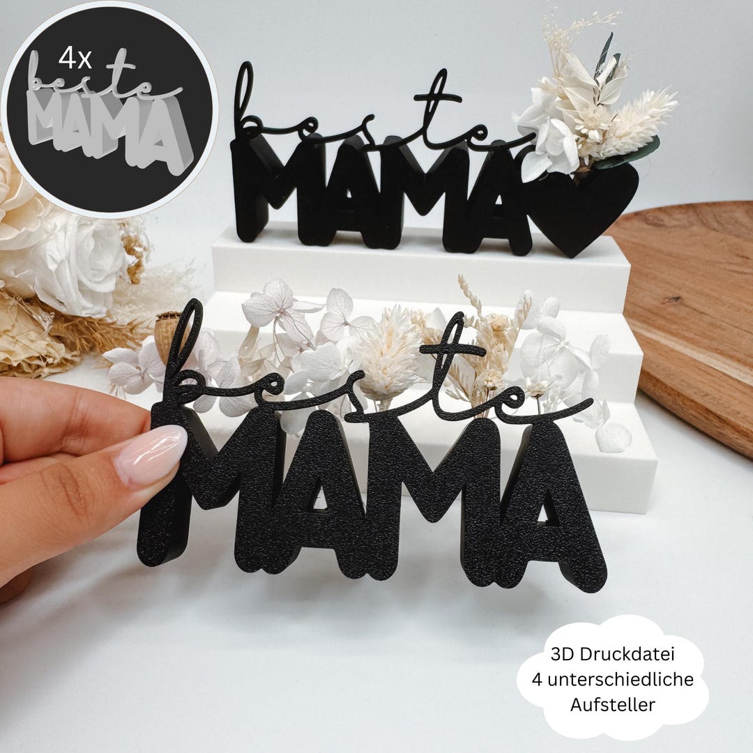 STL 3D Print File, 4 Best Mom Stands, Mother's Day Gift Idea, Dried ...