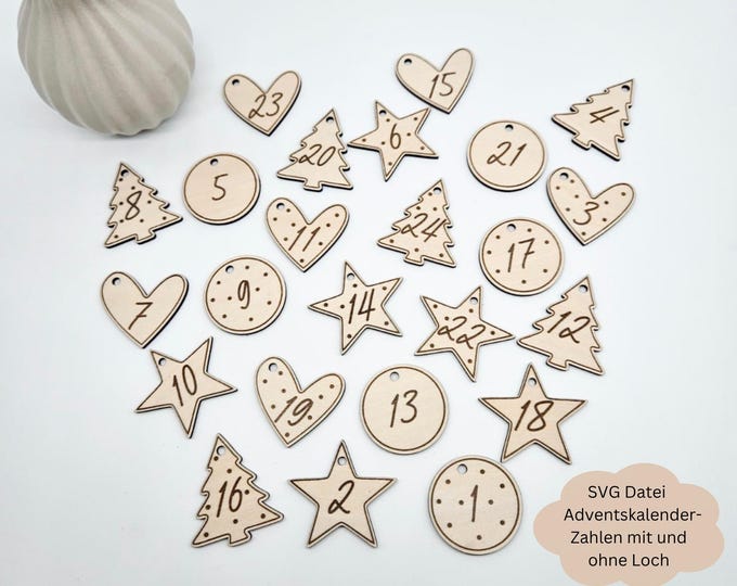 Adventskalender Zahlen 1 - 24, Aufkleber, Sticker - Etsy.de