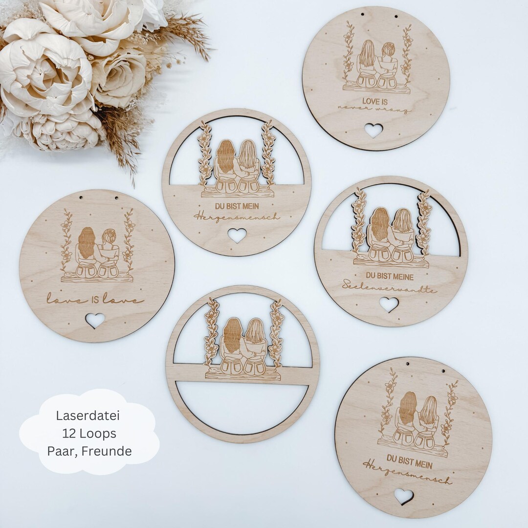 Laser File 12 Loops, Best Friends, Arm in Arm, No. 2/3, Valentine's Day ...