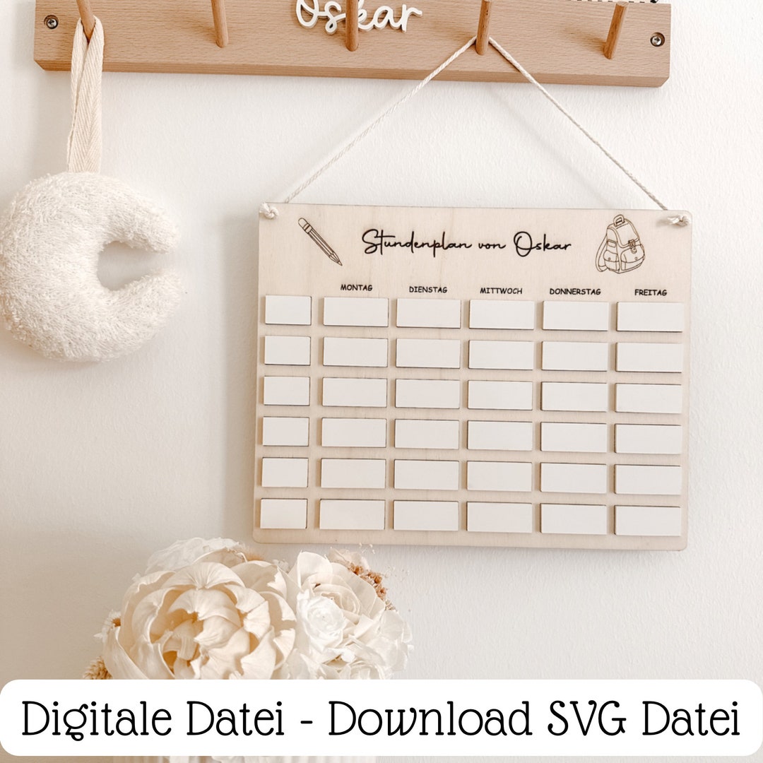 Timetable SVG Laser Cut File - Etsy UK