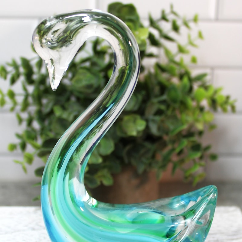 Glass Swan - Etsy