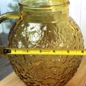 Vintage Milano Honey Gold Pitcher by Anchor Hocking 96 Oz Glass Bumpy ...