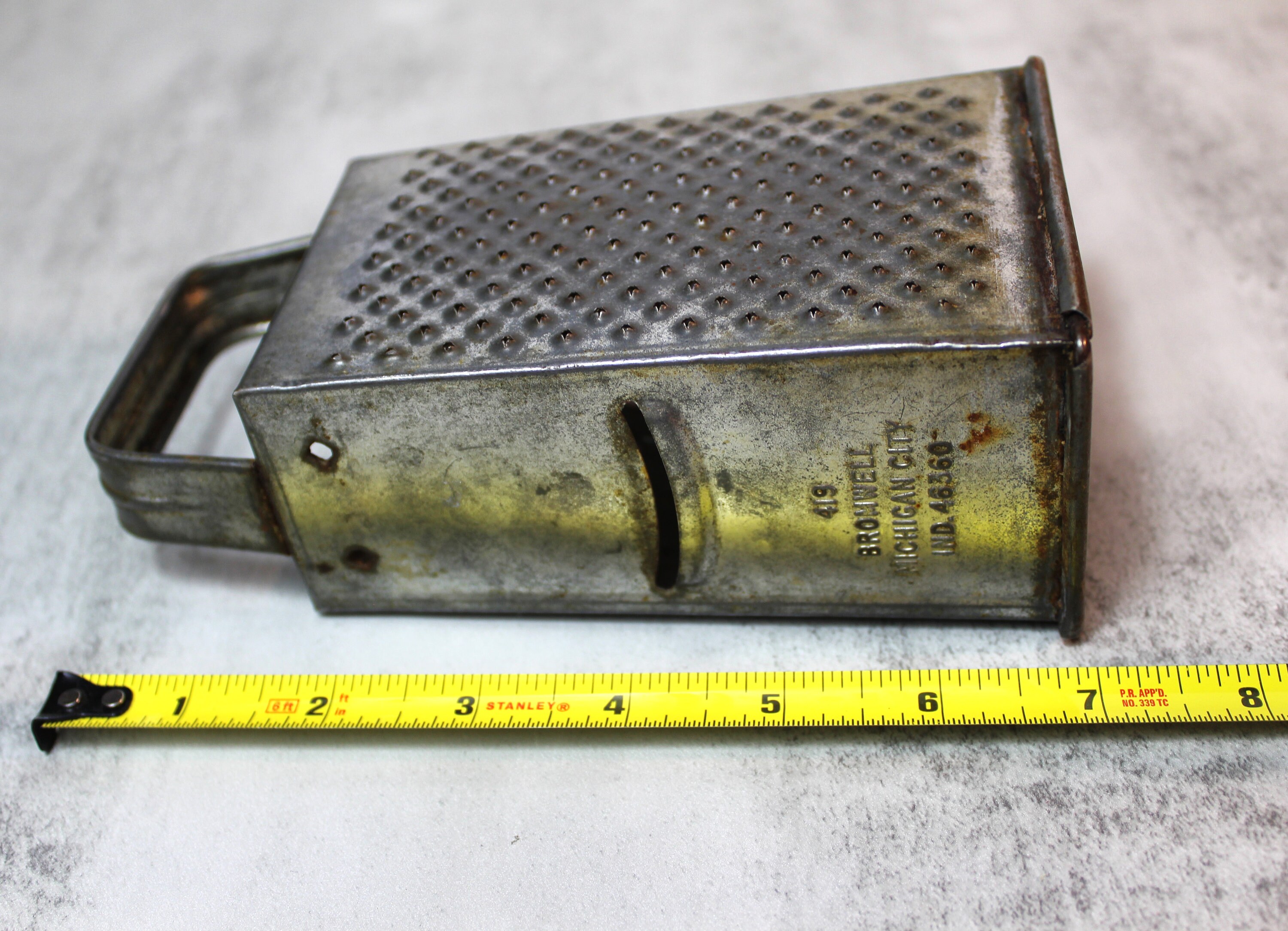Vintage Bromwell Metal Cheese Box Grater 419 Michigan City Indiana Mini ...