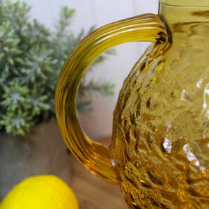 Vintage Milano Honey Gold Pitcher by Anchor Hocking 96 Oz Glass Bumpy ...