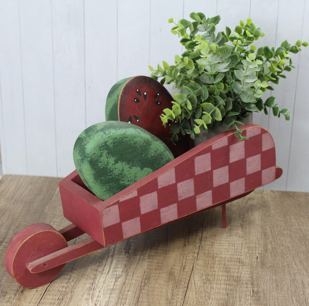 Miniature Hand Painted Wheelbarrow: Dollhouse Garden Decor (15.5" X 6 ...