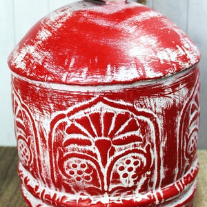 Large Metal Red White Bell With Wooden Clapper Rope Hanger India - Etsy