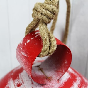 Large Metal Red White Bell With Wooden Clapper Rope Hanger India - Etsy