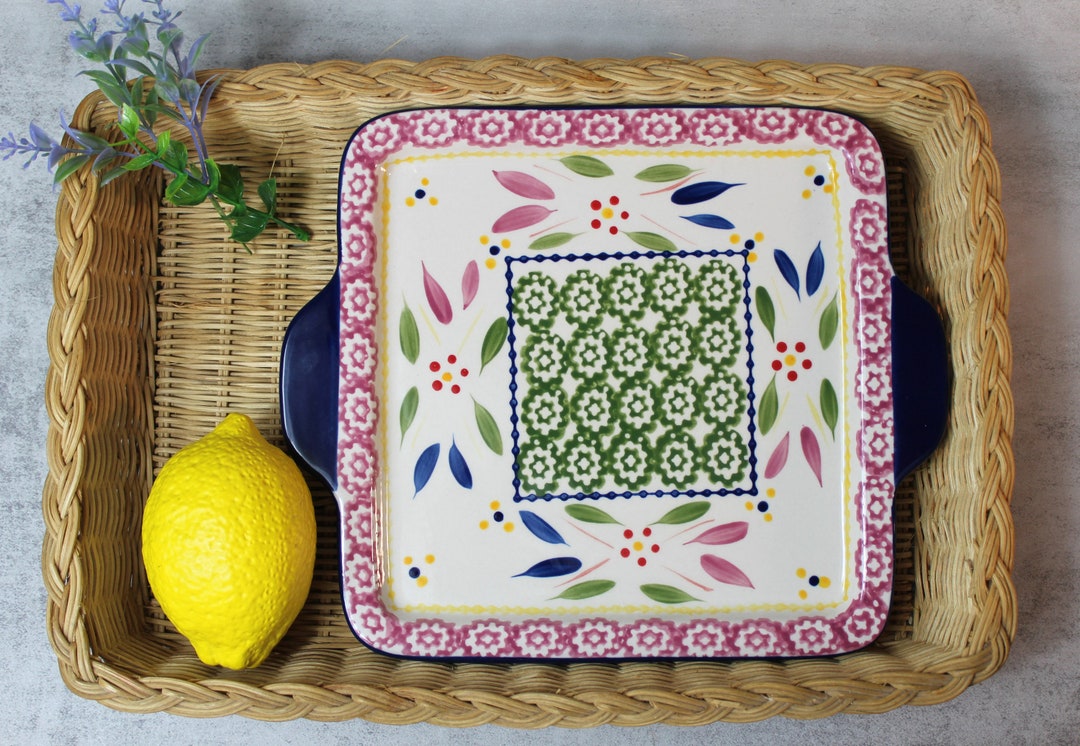 Temptations Presentable Ovenware by Tara Old World Square Plate Handles ...