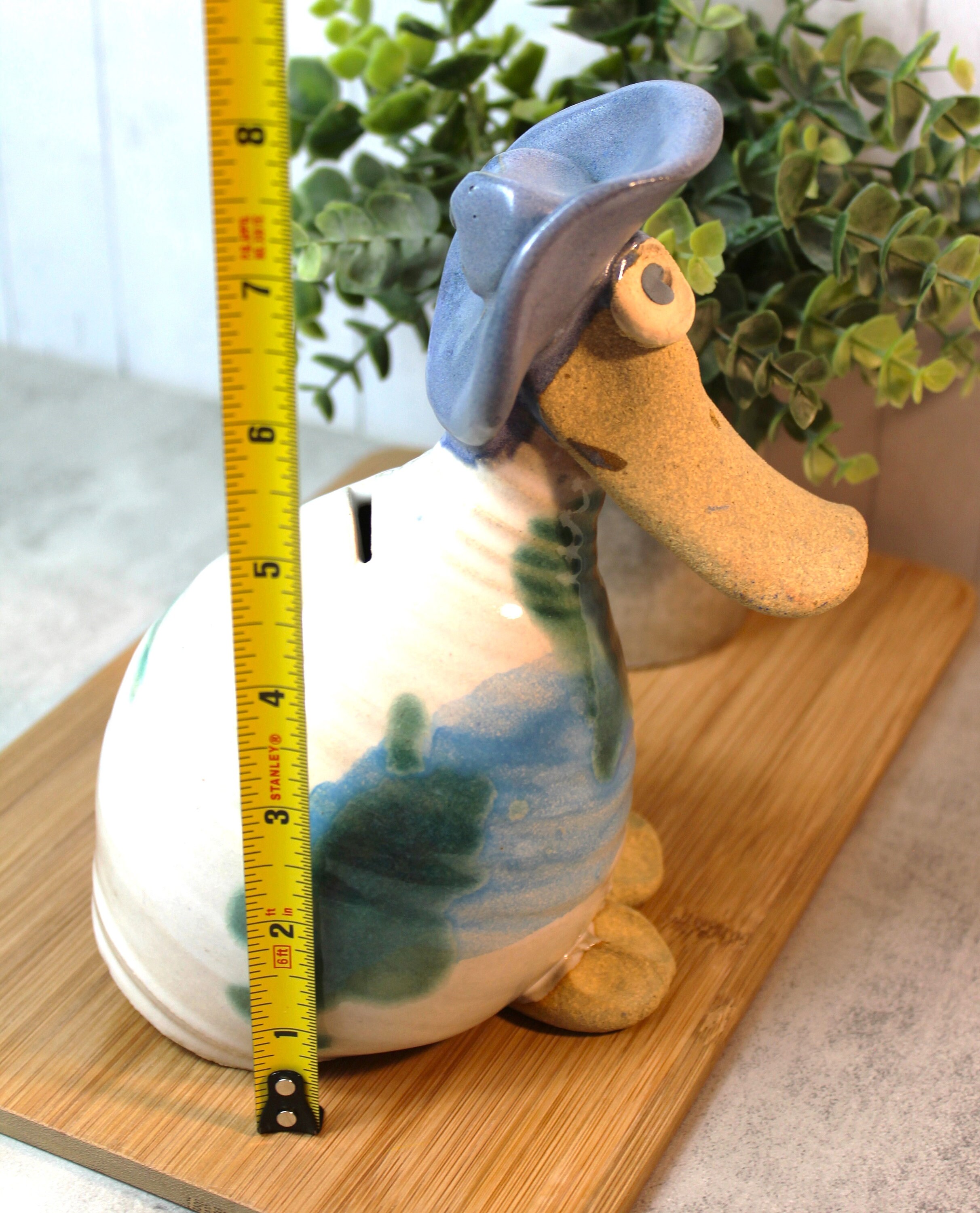 Vintage John Pettus Art Pottery Drip Glaze Cowboy Duck Bank Whimsical ...