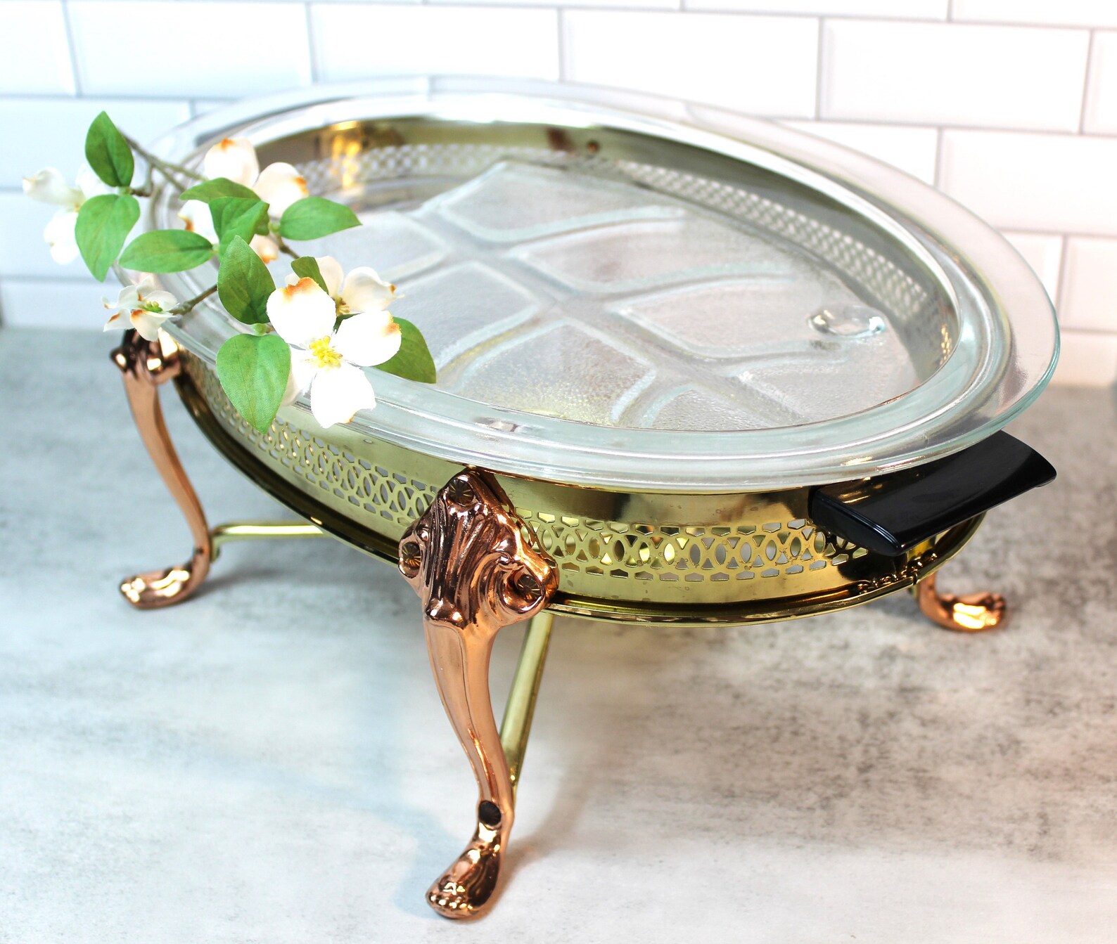 Vintage Princess House Warming Heating Stand With Glasbake Well-n-tree ...